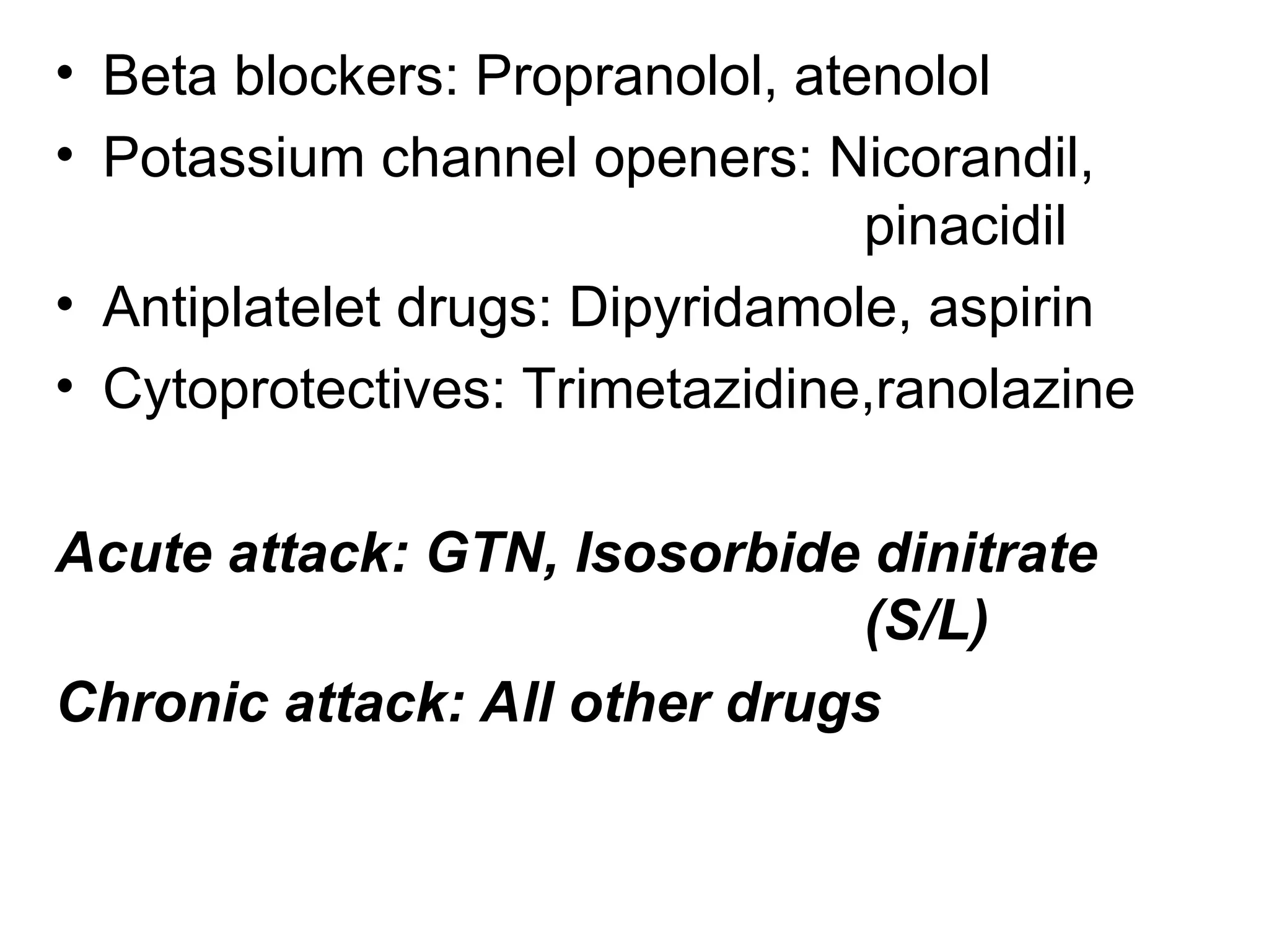 antianginal drugs for medical bds nursing | PPT