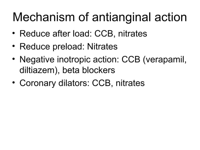 antianginal drugs for medical bds nursing | PPT