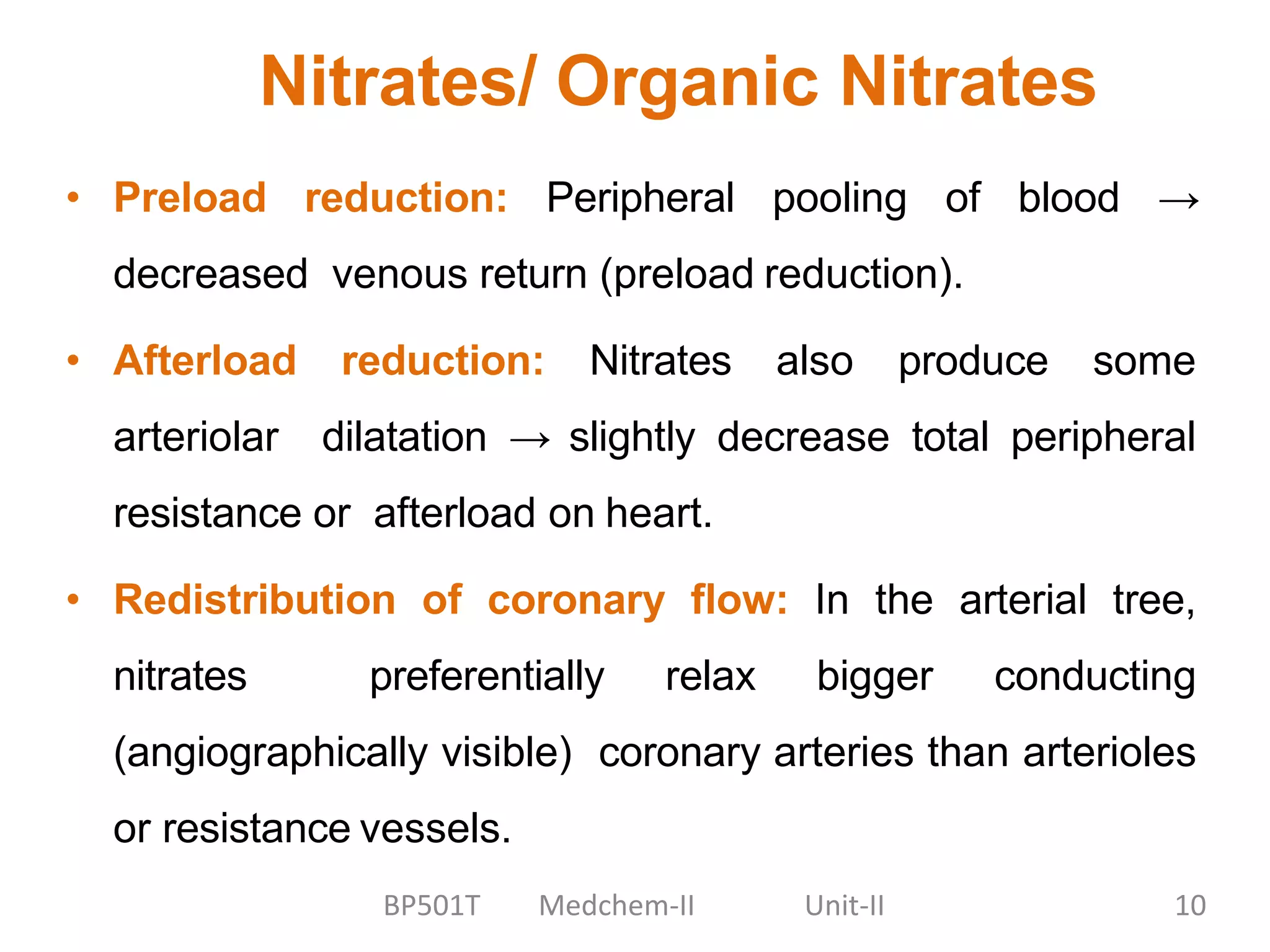 Antianginal drugs unit-II by Dr. Monika Singh as per PCI syllabus 2020 ...