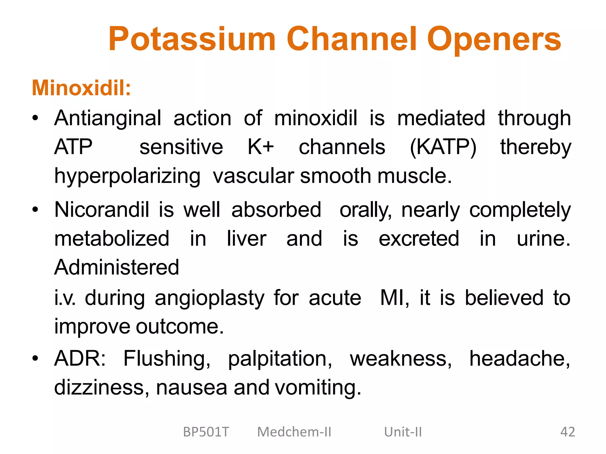 Antianginal drugs unit-II by Dr. Monika Singh as per PCI syllabus 2020 ...