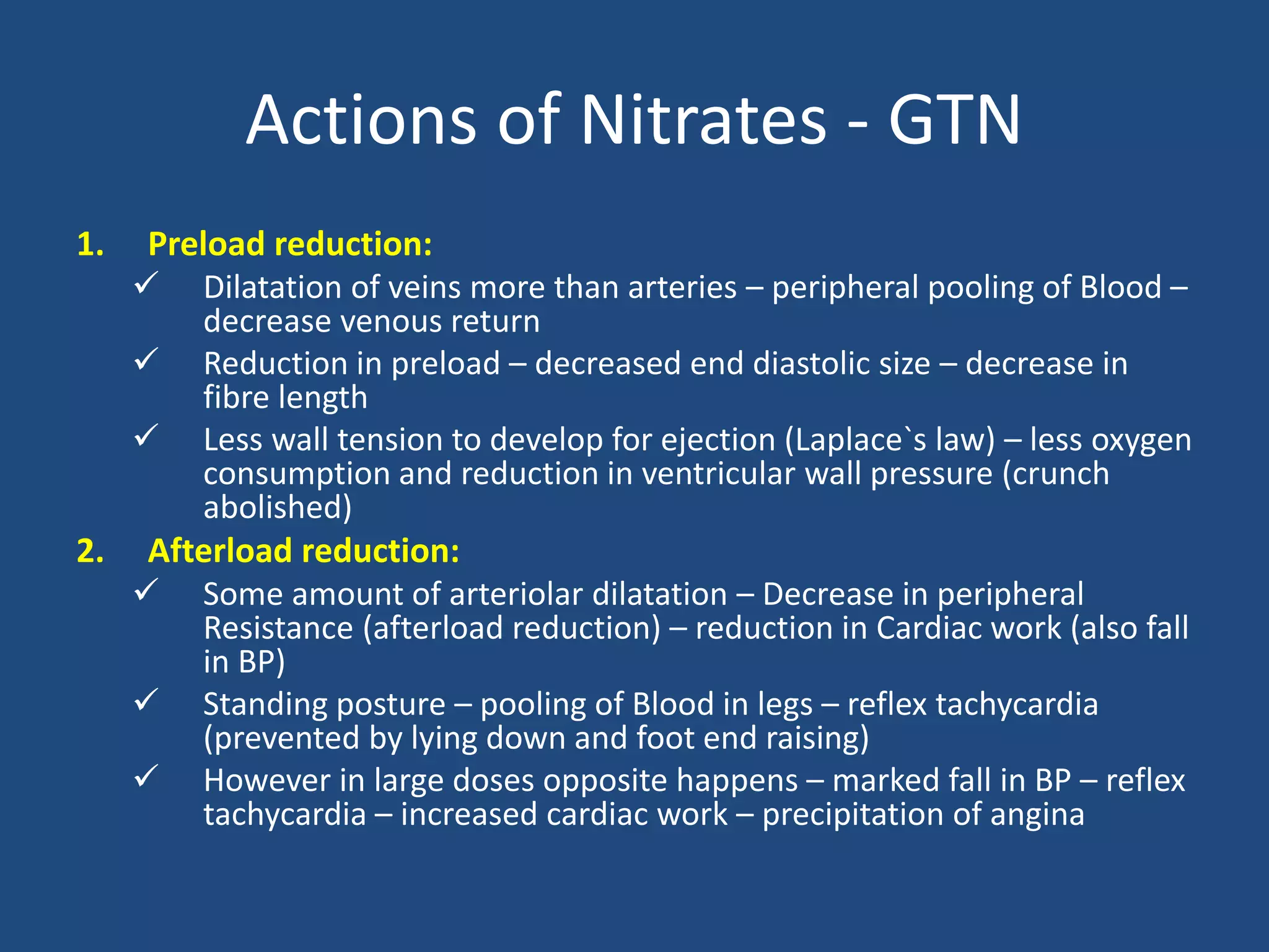 Antianginal drugs and drugs used in ischaemia - drdhriti | PPTX