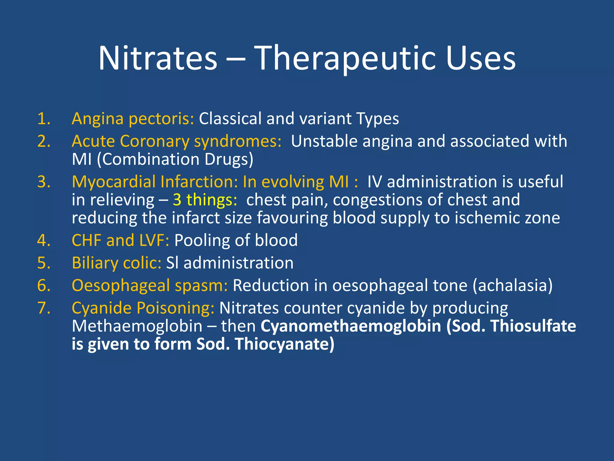 Antianginal drugs and drugs used in ischaemia - drdhriti | PPTX