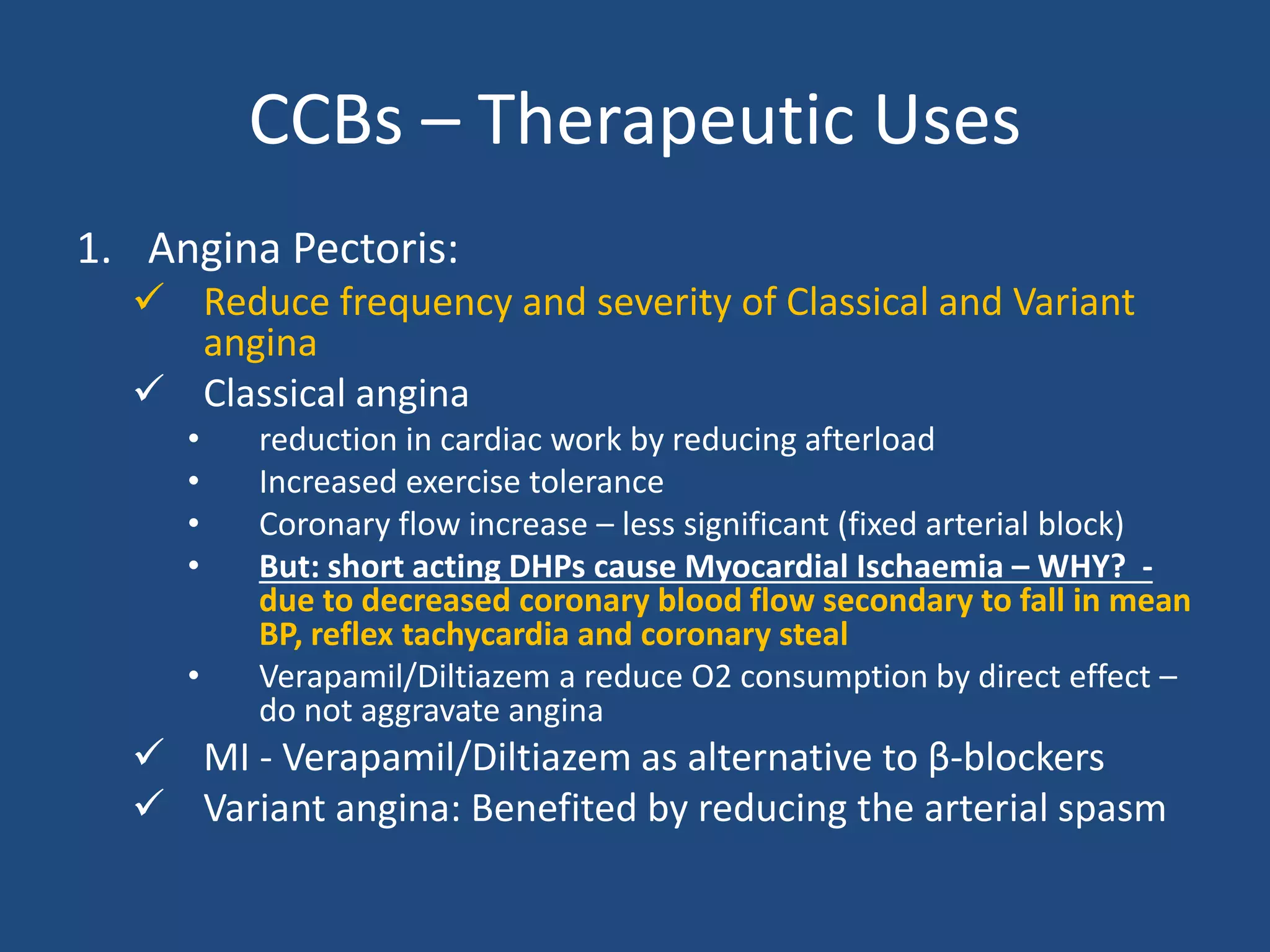 Antianginal drugs and drugs used in ischaemia - drdhriti | PPTX