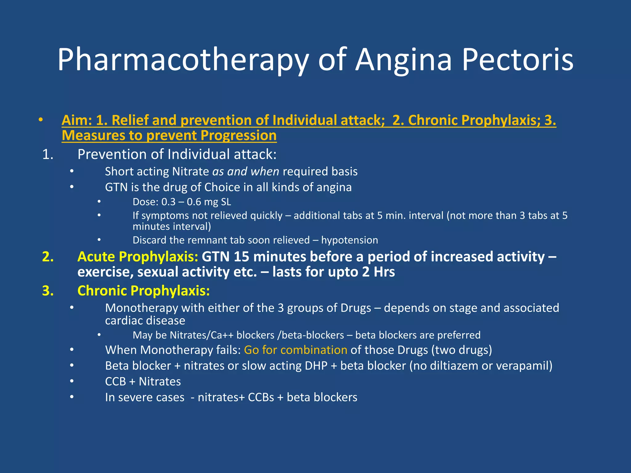 Antianginal drugs and drugs used in ischaemia - drdhriti | PPTX