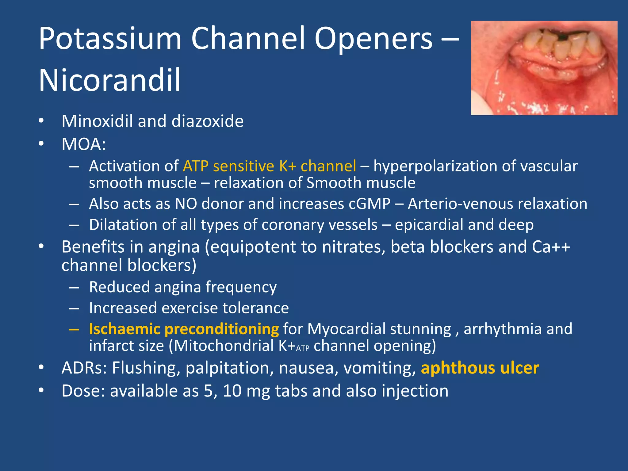 Antianginal drugs and drugs used in ischaemia - drdhriti | PPTX