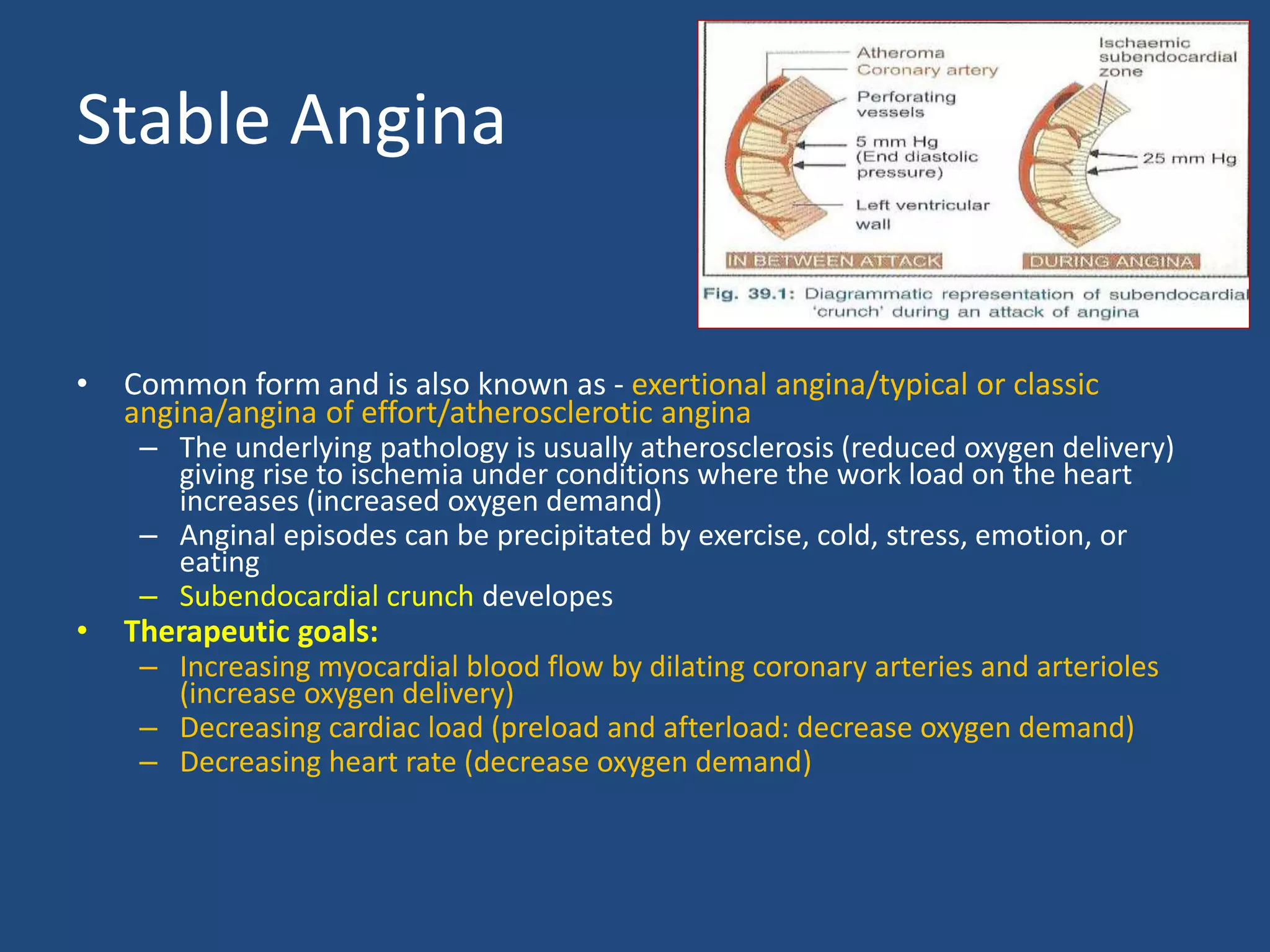 Antianginal drugs and drugs used in ischaemia - drdhriti | PPTX