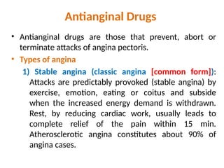 Antianginal drugs BTP II SEM.pptxxxxxxxxxxxx | PPTX