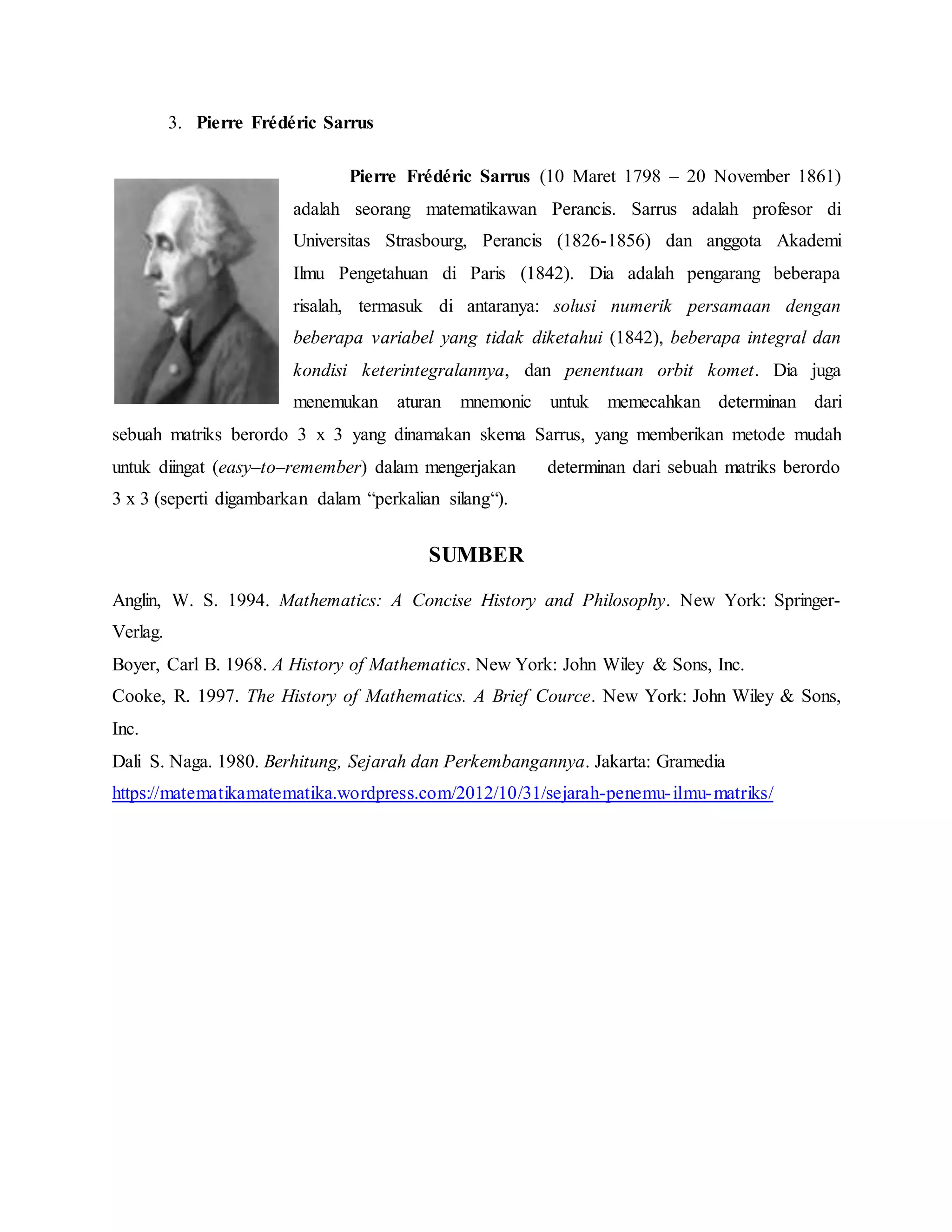 Sejarah matriks | DOCX