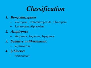 Antianxiety drugs pharmacology | PPT