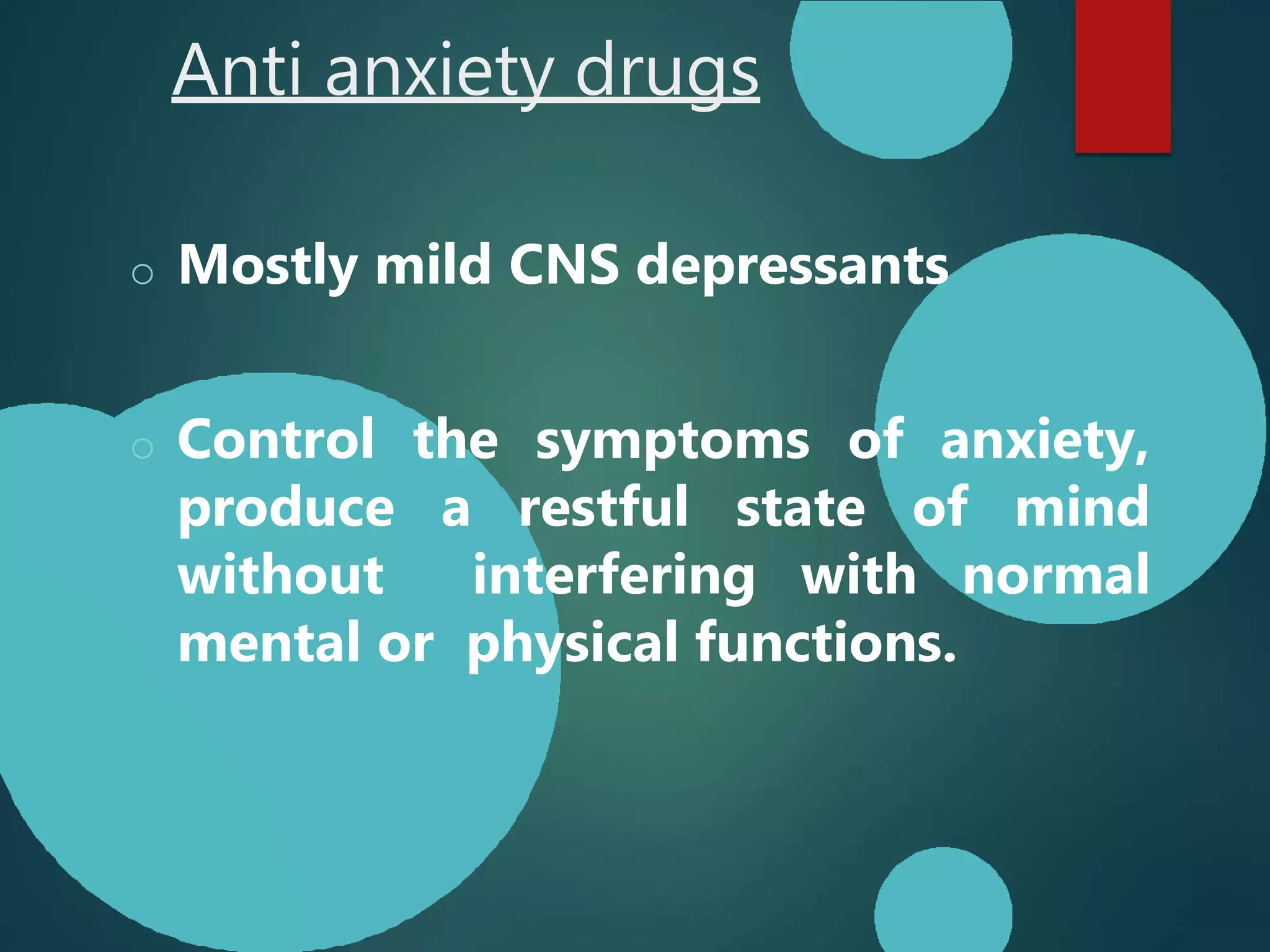 Anti-Anxiety drugs | PDF
