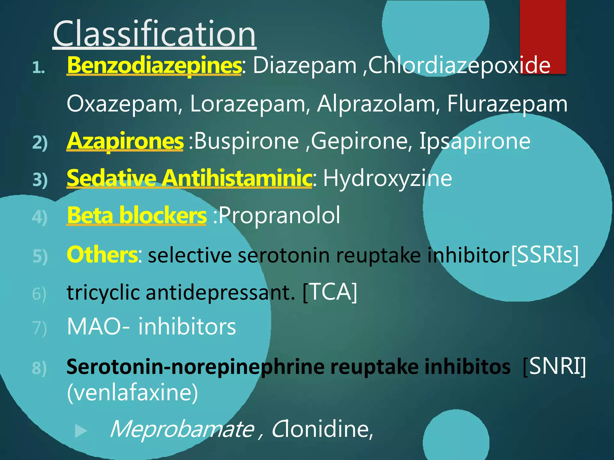 Anti-Anxiety drugs | PDF