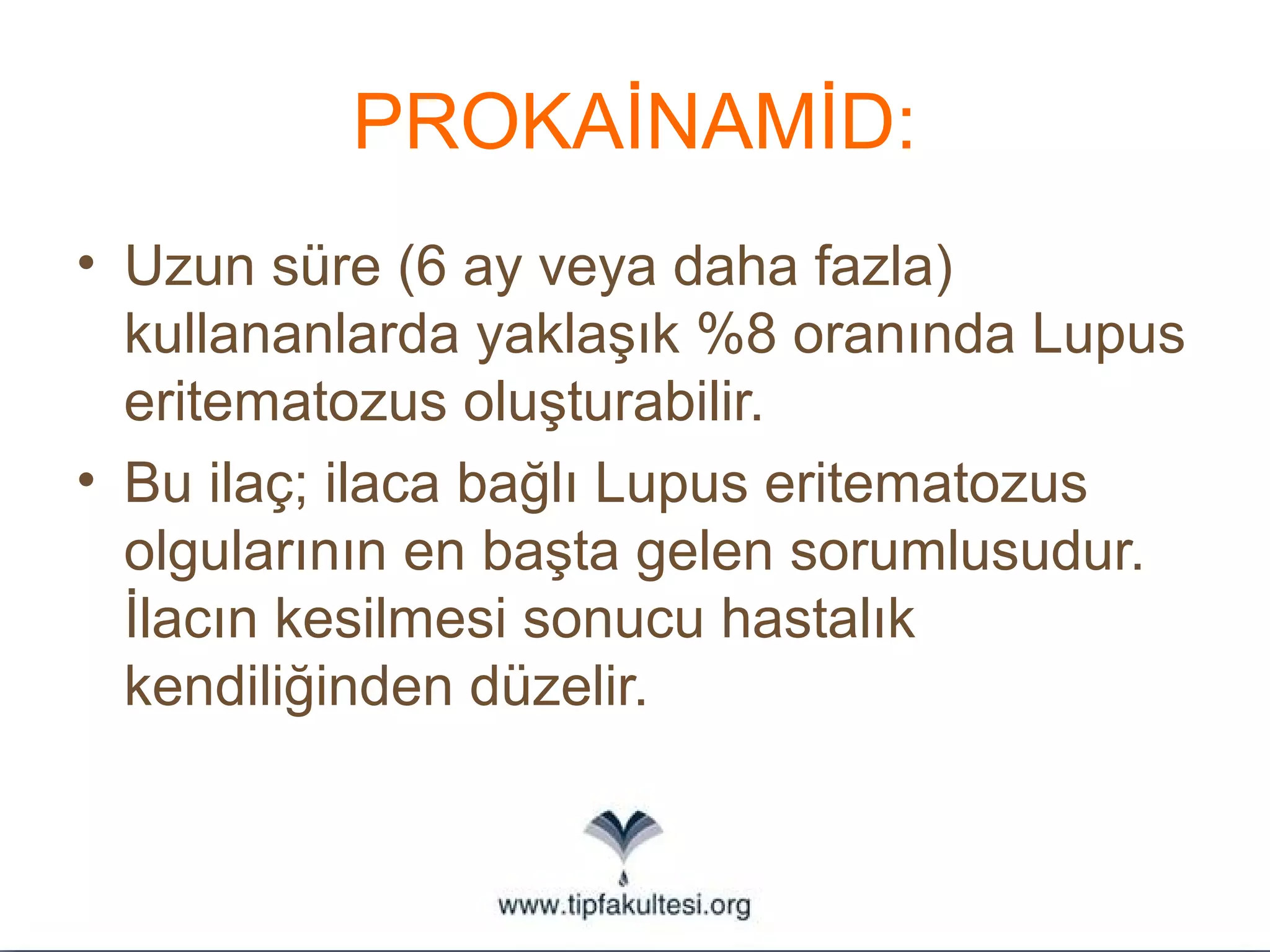 Antiaritmikilaclar(fazlası için www.tipfakultesi.org) | PPT