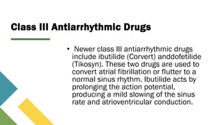 Antiarrhythmic Drugs that are use in Pharmacology | PDF