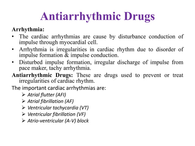 Antiarrhythmic drugs | PPTX