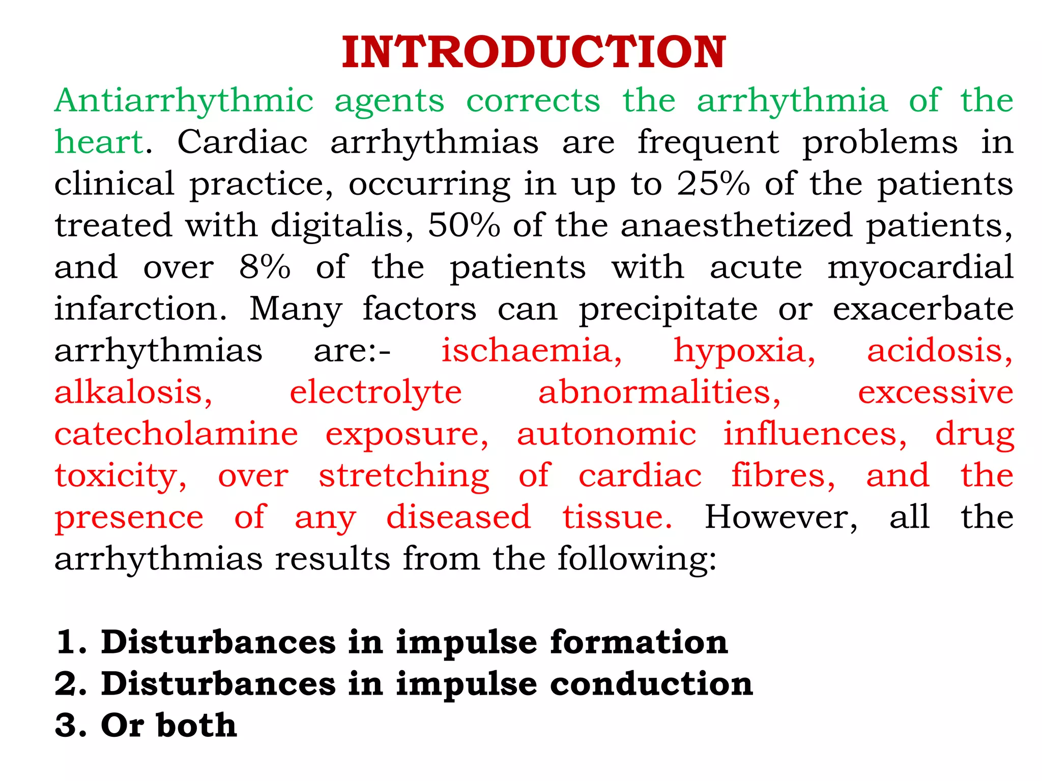 Antiarrhythmic drugs, Drugs used in arrhythmia | PPT