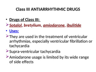 antiarrhthmic drugs for the management of most common disorders | PPT