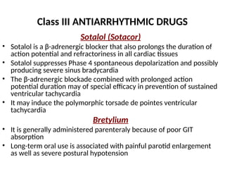 antiarrhthmic drugs for the management of most common disorders | PPT