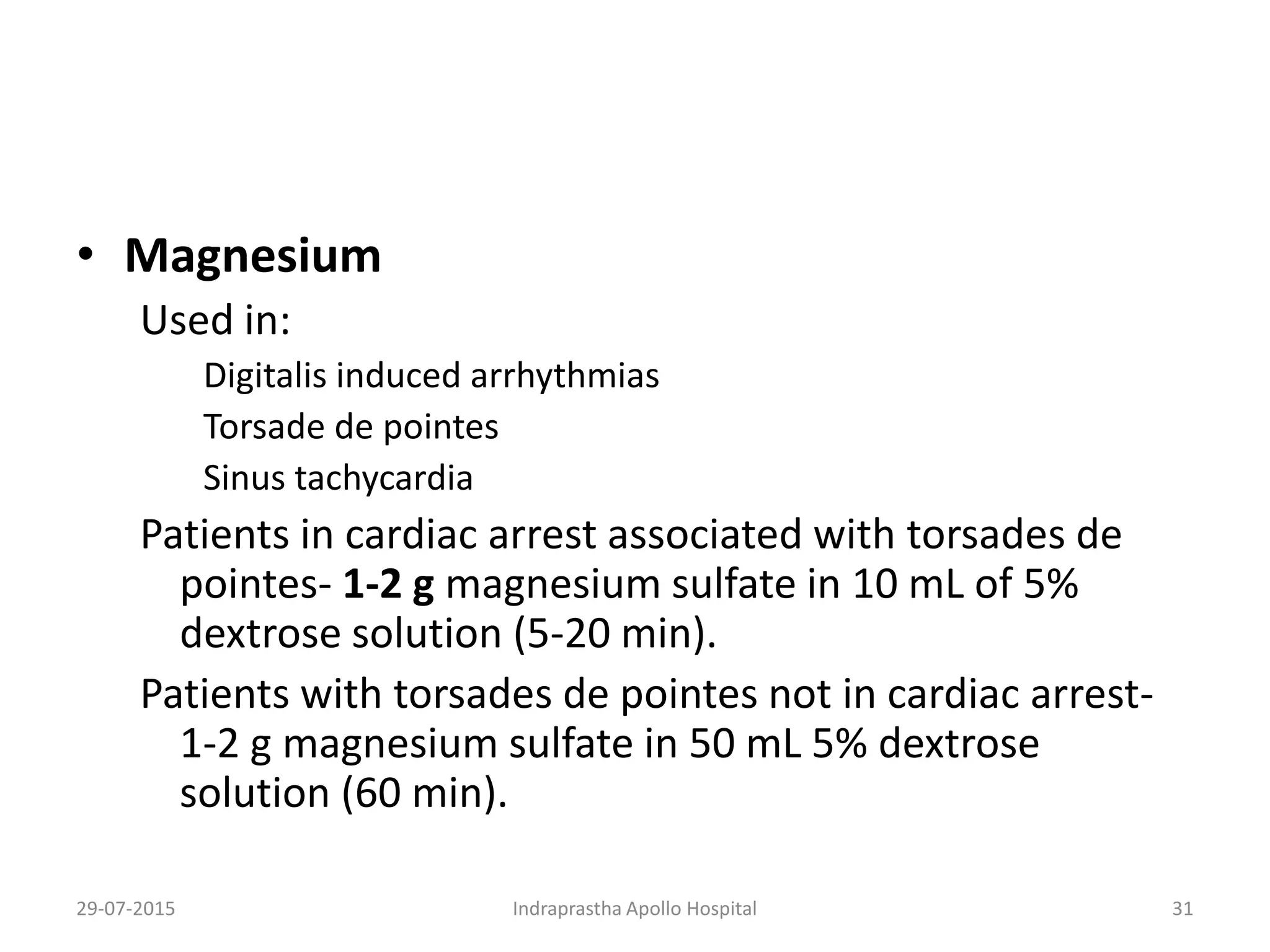 Antiarrhythmic drugs & Anaesthesia for Cardioversion | PPTX