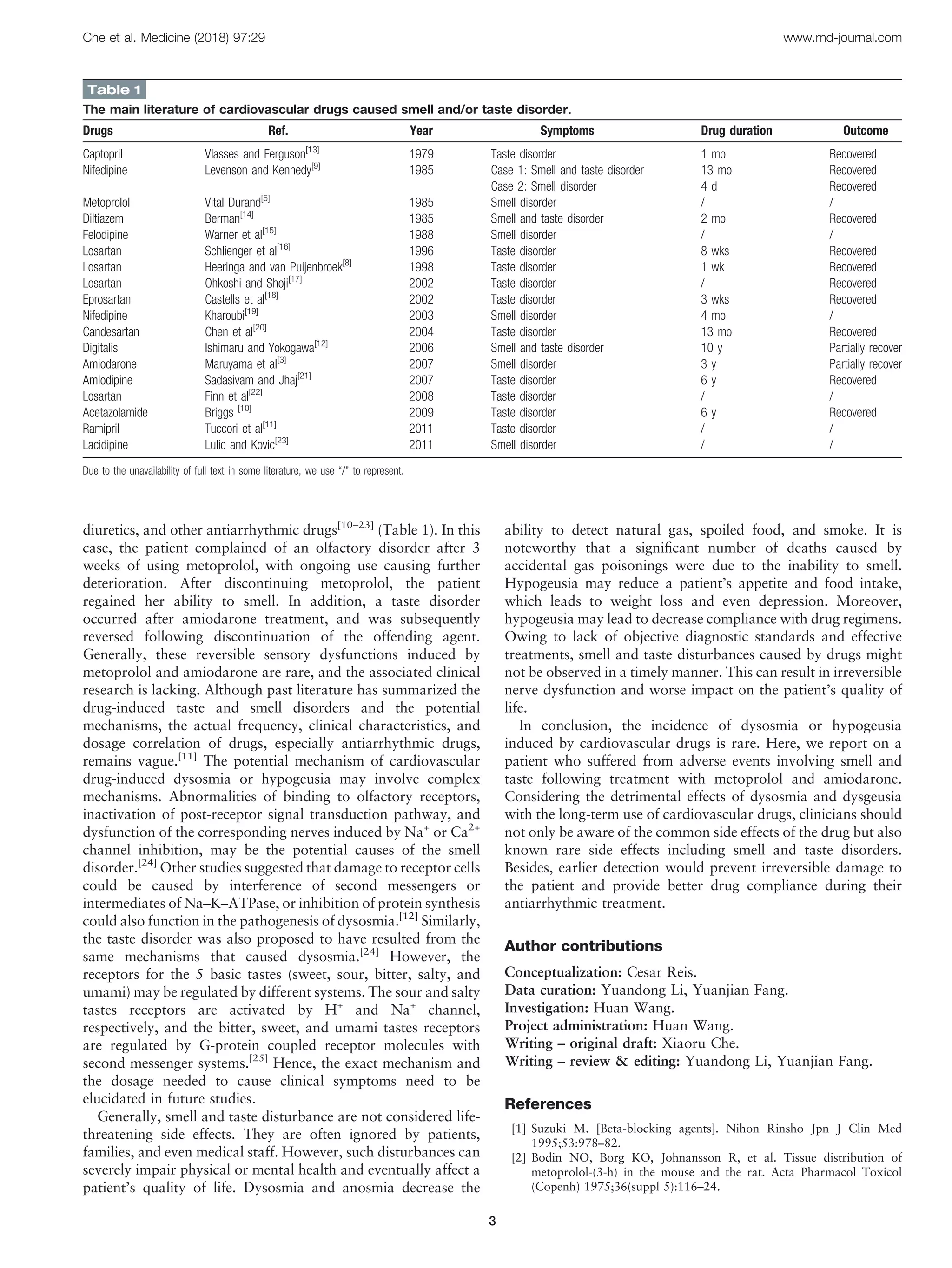 Antiarrhythmic taste smell disturbances 1 | PDF
