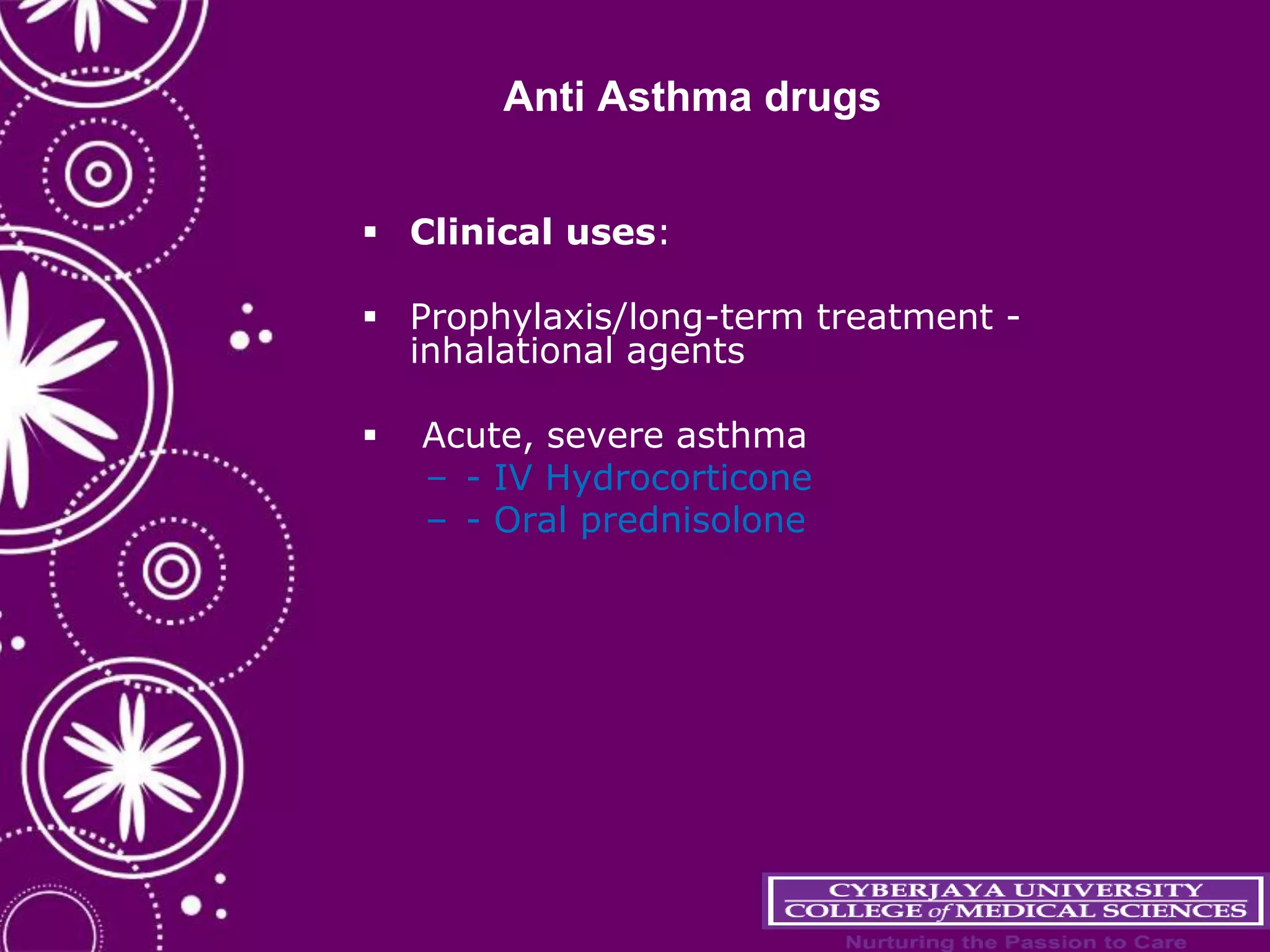 Anti asthma drugs | PDF