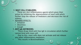 Anti Asthmatic drugs.pptx | Lung and Respiratory Health | Diseases and ...
