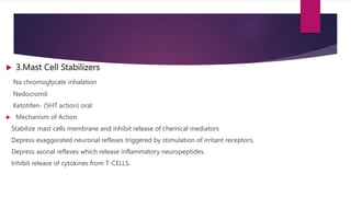 antiasthmatic drugs ,mechanism of action, adverse effects | PPTX
