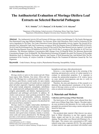 Antibacterial evaluation-moringa-oleifera | PDF