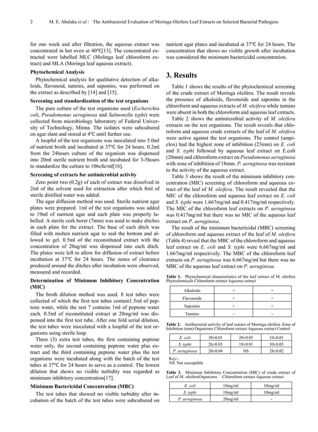 Antibacterial evaluation-moringa-oleifera | PDF