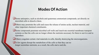 Antibacterial chemicals - Bactericidal & Bacteriostatic | PPTX