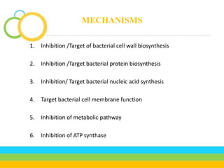 Antibacterial chemicals bactericidal and bacteriostatic agents | PPTX