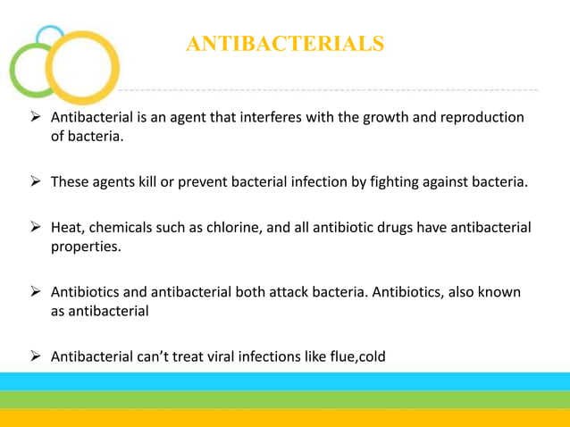 Antibacterial chemicals bactericidal and bacteriostatic agents | PPTX ...