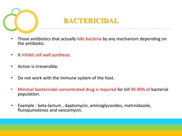 Antibacterial chemicals bactericidal and bacteriostatic agents | PPTX ...