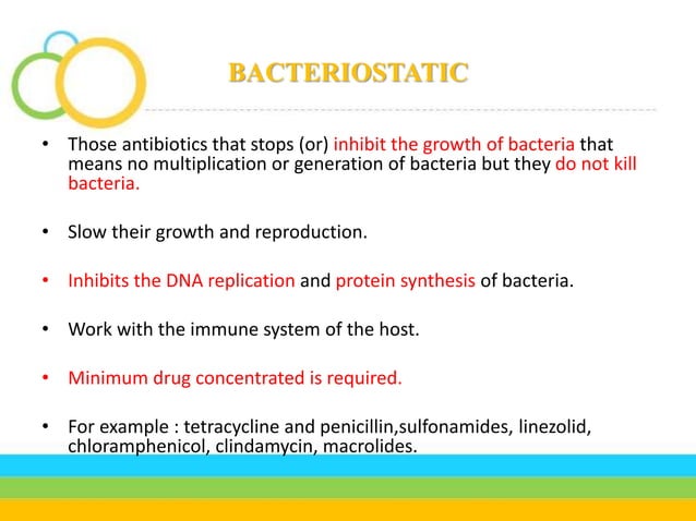 Antibacterial chemicals bactericidal and bacteriostatic agents | PPTX ...
