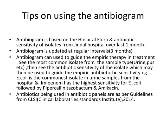 Antibiogram | PPTX | Infectious Diseases | Diseases and Conditions