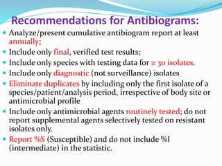 Antibiogram CLSI Recommendations | PPTX