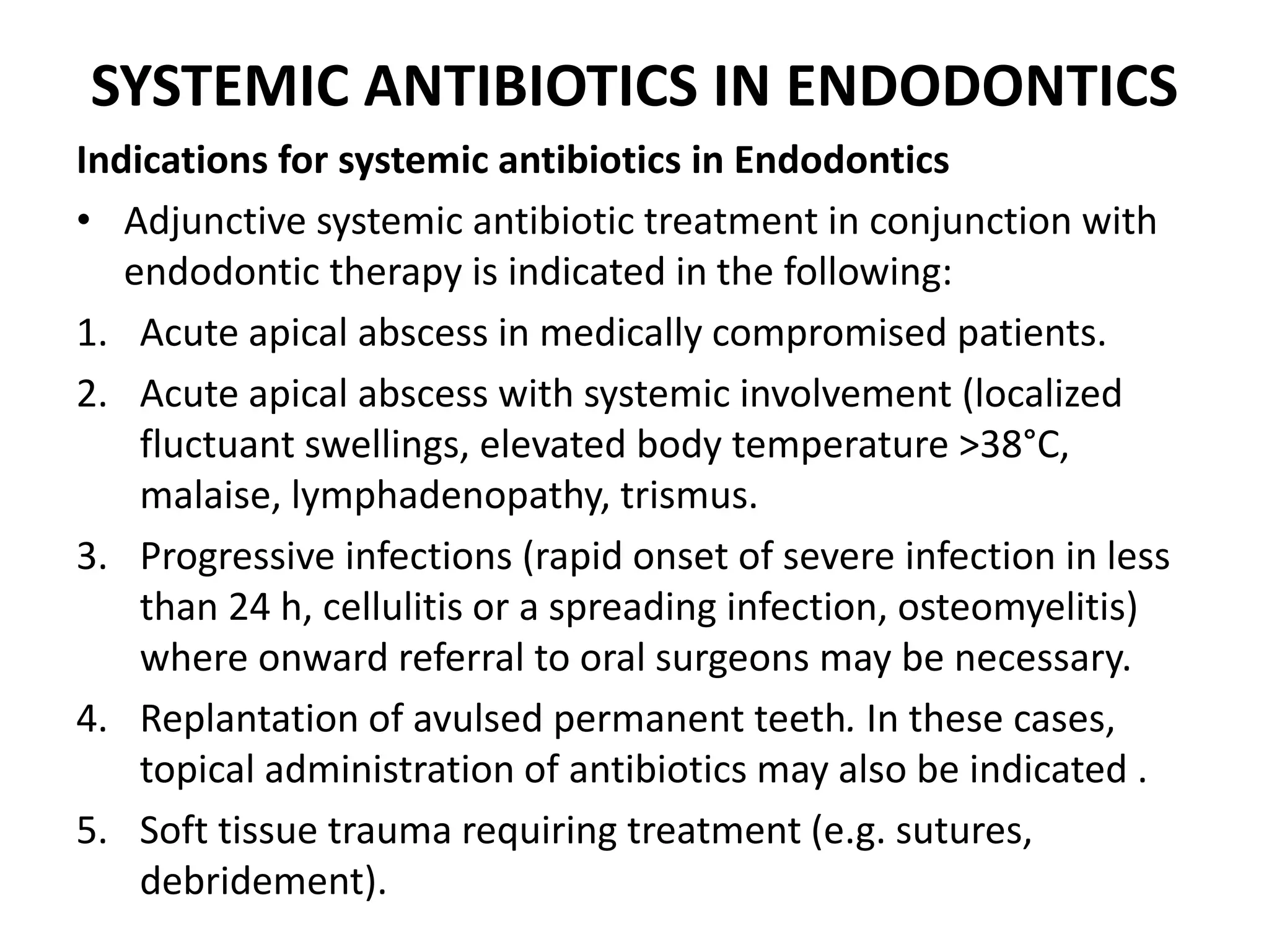 Antibiotics in endodontics | PPTX