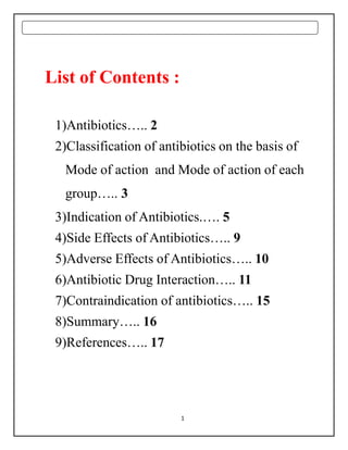 Antibiotics - detailed study (pharmacology) - academic purpose | PPTX