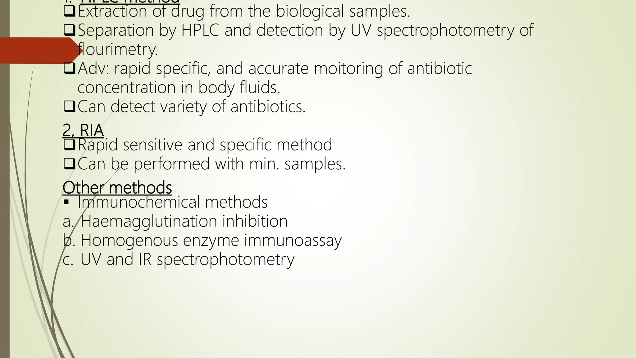 Antibiotic assay in blood and other body fluids | PPTX