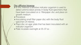 Antibiotic assay in blood and other body fluids | PPTX | Infectious ...