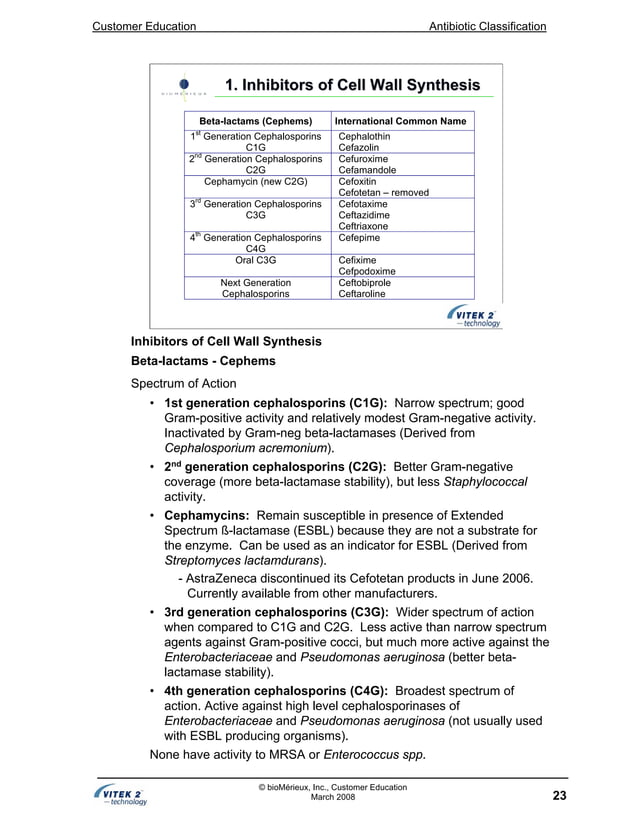 Antibiotic classification | PDF