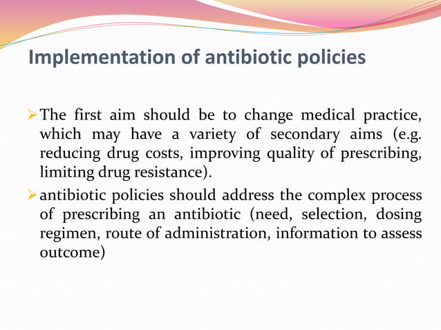 Antibiotic Policies and stewardship.pptx | Infectious Diseases ...