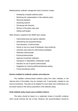 Antibiotic Policy - An Overview | DOCX