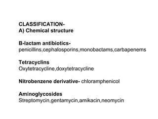 Antibiotics | PPT | Chemistry | Science