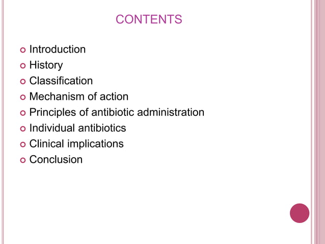 Antibiotics | PPTX | Infectious Diseases | Diseases and Conditions