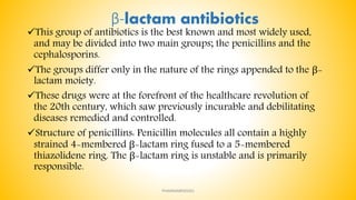 Medicinal chemistry of Antibiotics | PPTX
