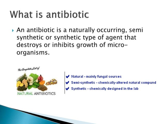 Antibiotics | PPTX | Infectious Diseases | Diseases and Conditions