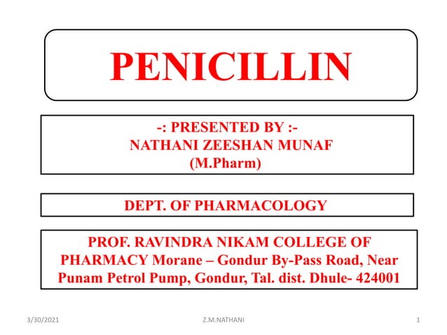 Antibiotics (Penicillin) | PPTX