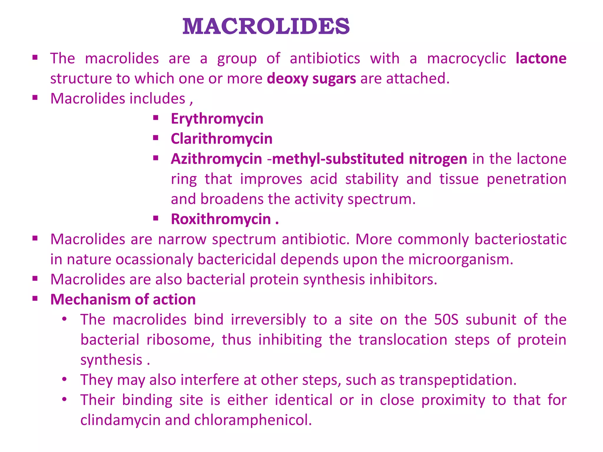 Antibiotics chloramphenicol and macrolides | PPTX