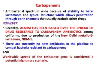 Antibiotics acting on cell wall 3 Carbapenems and Monobactums 03-05 ...