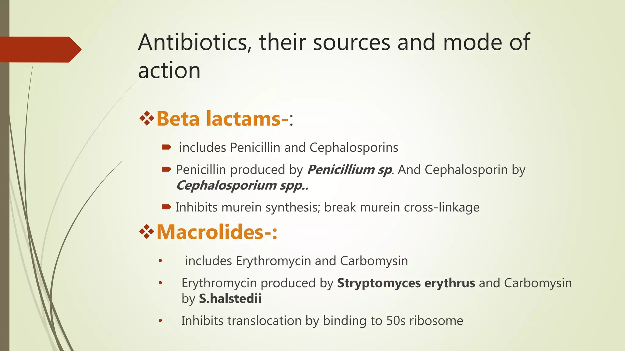 Antibiotics and their mode of action ankush (2019 a109m) | PPTX